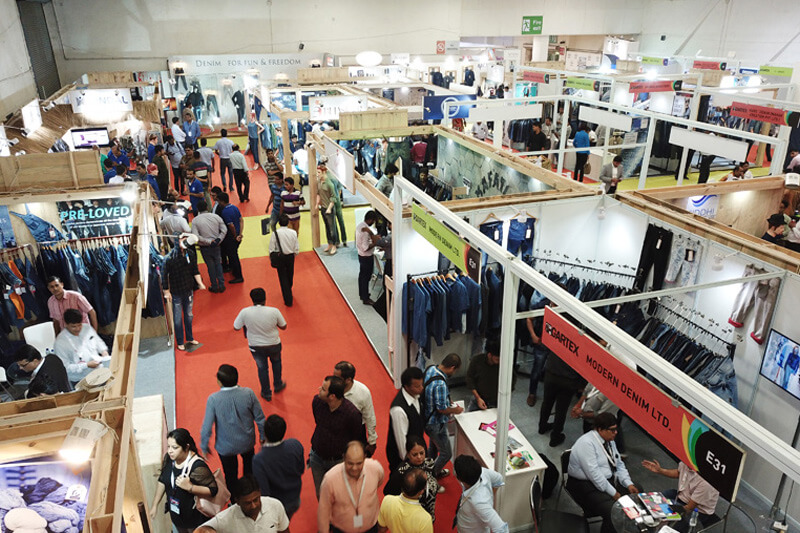 Denim wrapped car at Gartex Texprocess India 2019-Globaltextiles.com