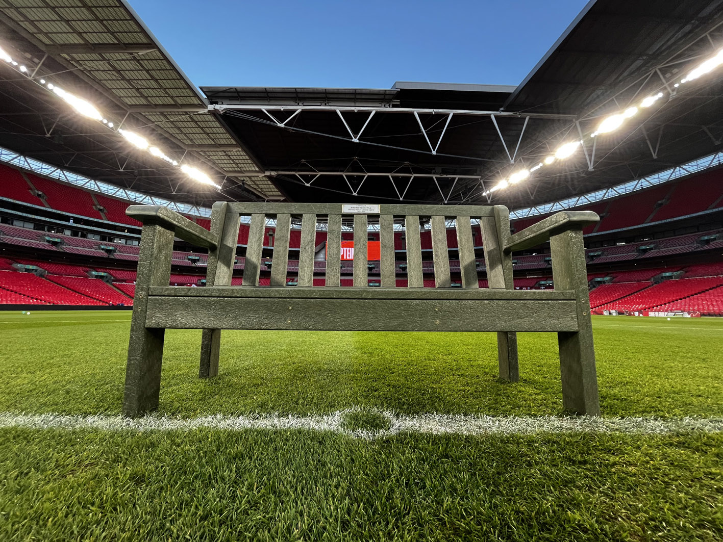 Memorial bench from Wembley’s pitch